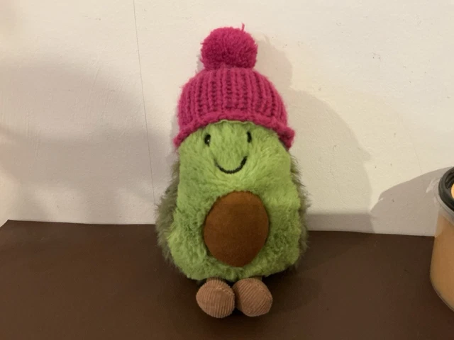 JELLYCAT AMUSEABLE COZY Avocado Fuschia Bobble Hat Soft Plush Toy ...