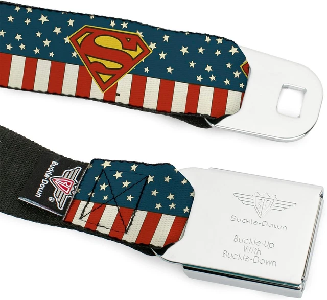 `SUPERMAN SHIELD FULL Color Americana Blue - 1.0`` Seatbelt (US IMPORT ...