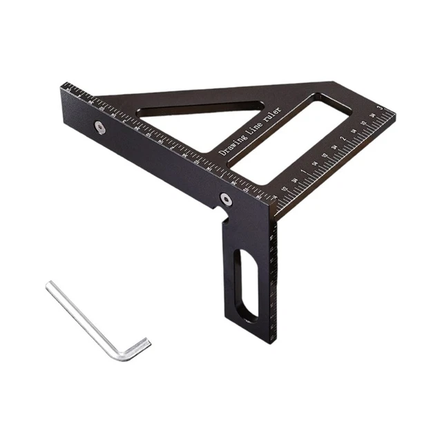 3D ANGLES FINDER Square Protractor45/90 Degree Scale For Woodworking ...