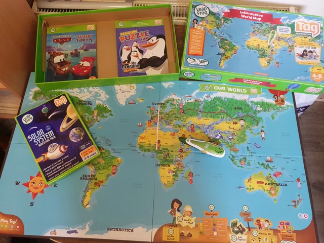 LEAPFROG - INTERACTIVE World Map With tag pen + Solar System Adventure ...
