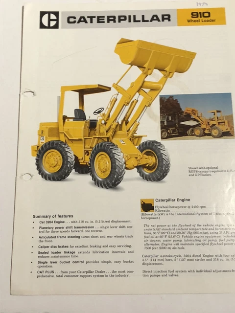 CATERPILLAR 910 WHEEL Loader Sales Brochure £3.95 - PicClick UK