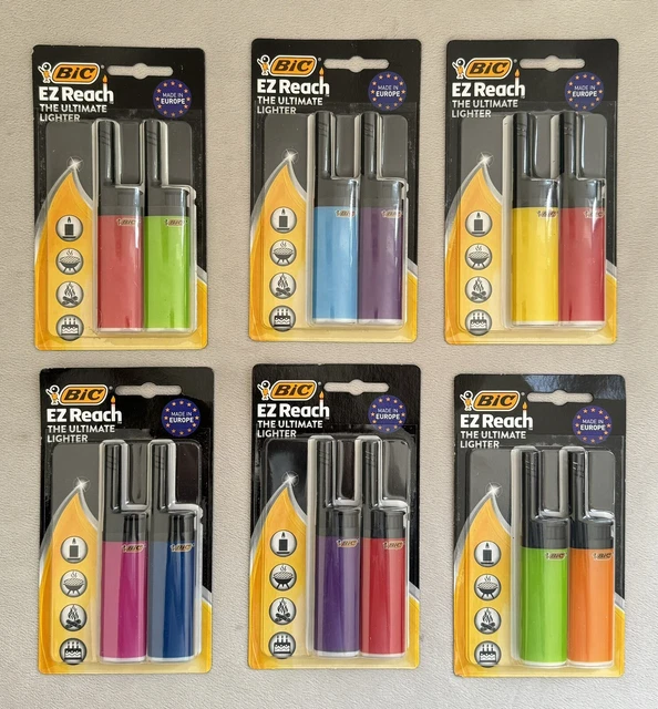 PACK OF 2 - BIC EZ Reach Utility Lighters with 3.5cm Wand for Candles ...