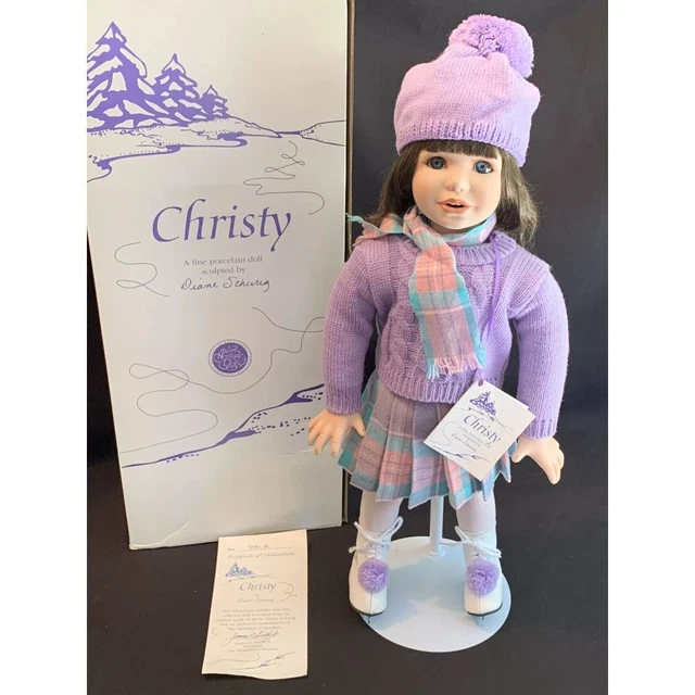 VINTAGE HAND CRAFTED HAMILTON COLLECTION 1992 Porcelain Doll with COA ...