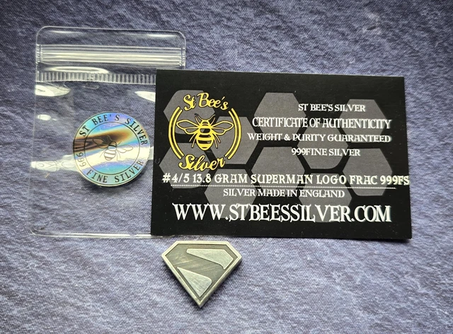 ST BEE'S SILVER - Superman Logo DC Justice League - 13.8g 999 Silver ...