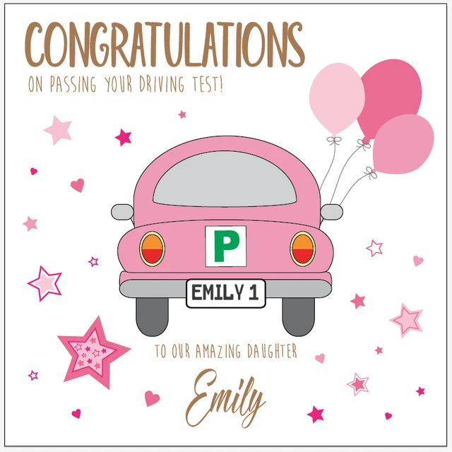 PERSONALISED CONGRATULATIONS PASSED Driving Test card Daughter ...
