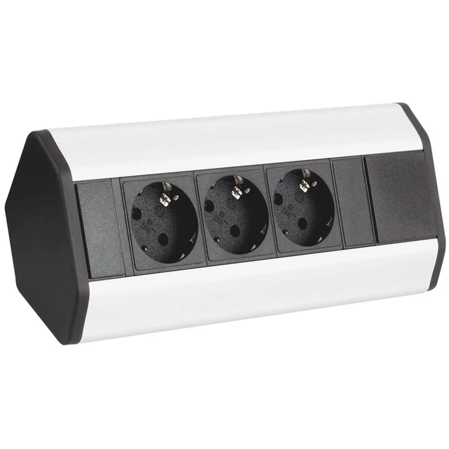 CORNERBOX 3X SCHUKO table corner socket table socket aluminum £16.63 ...