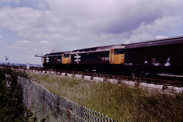 1980S BRITISH RAIL BR Diesel Electric Loco 47 647 Railway Slide Ref 147 ...