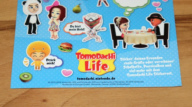TOMODACHI LIFE RARE Promo Sticker Set Sheet Nintendo 3DS $49.99 ...