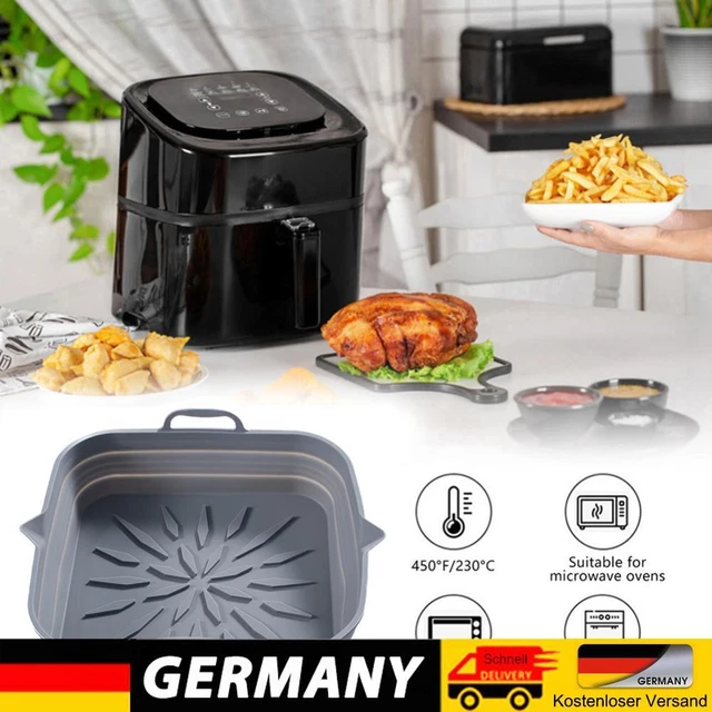 FRIGGITRICE IN SILICONE Square Air Fryer lamiera da forno pollo arrosto ...