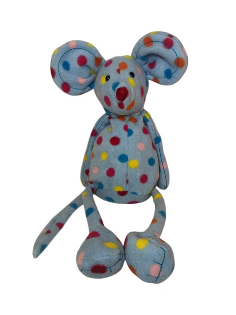 JELLYCAT LES ANIMALS Le Mouse Plush Soft Toy Spotty Polka Dot Blue ...