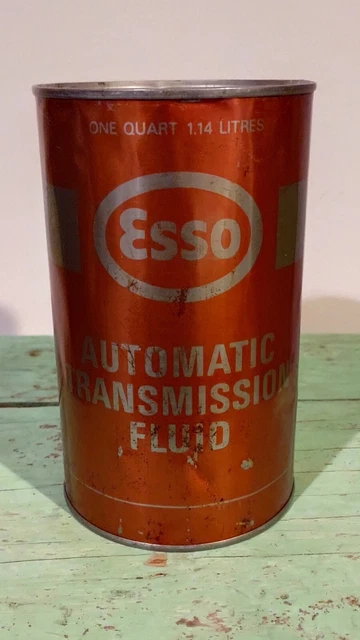 VINTAGE 70'S ERA ESSO Automatic Transmission Fluid Can One Quart Empty ...