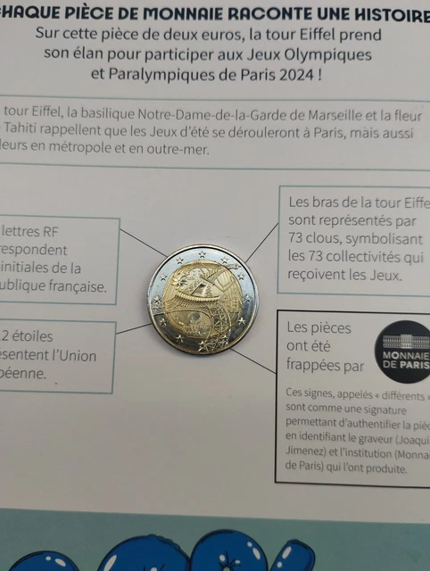 PIÈCE 2 EUROS jo 2024 JEUX OLYMPIQUES DE PARIS 2024 PIÈCE- COMMÉMORATIVE Neuve ! EUR 10.000,00 ...