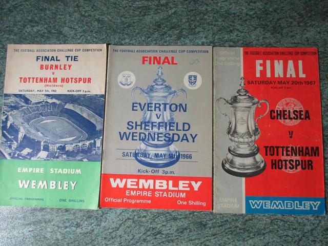 15 ORIGINAL FA Cup Final Programmes 1962 To 1991 All Different Mostly ...