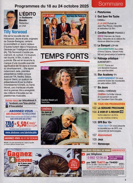 TÉLÉ CÂBLE SAT N° 1850/2025 - Jean-Paul Rouve Culte 2 Be 3 Star Ac G ...