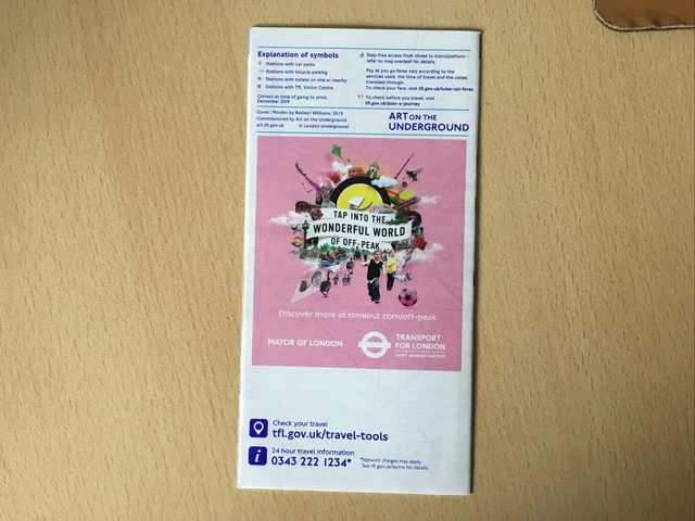 LONDON. UNDERGROUND, (. Tube. Map, 2019, ) B £2.99 - PicClick UK