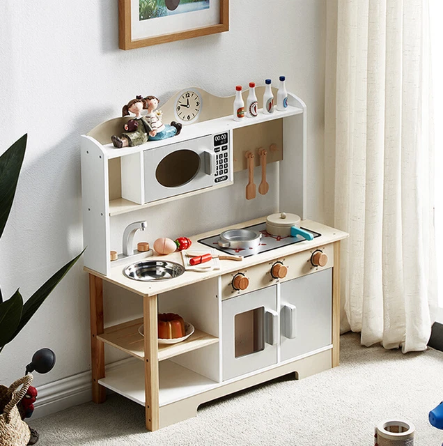WOODEN KIDS PLAY Kitchen Set - Children Role Play Pretend Cooking Toy ...