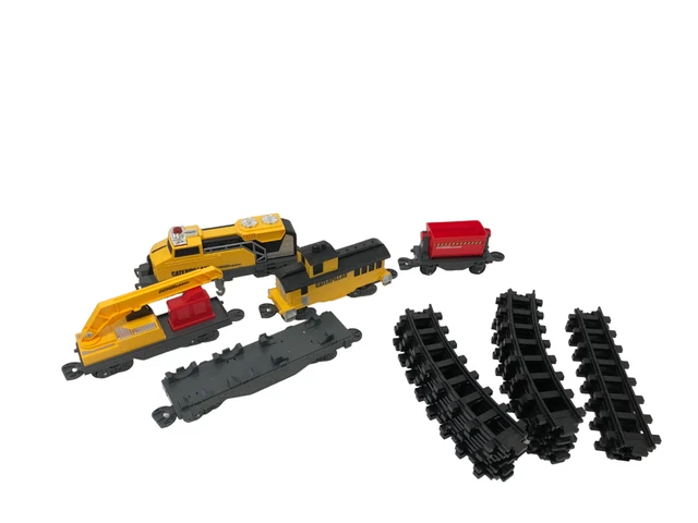 CAT CATERPILLAR CONSTRUCTION Express Motorised Train Set Railway Track ...
