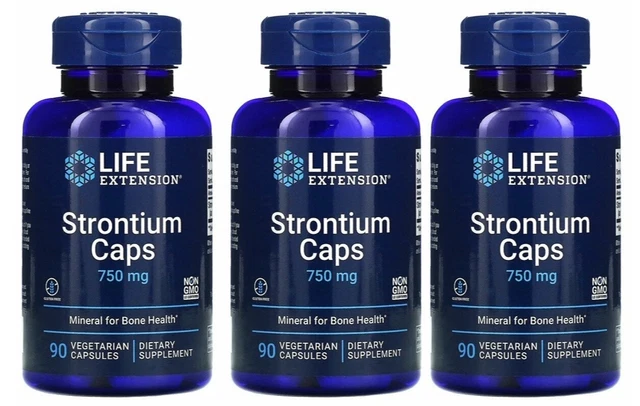 STRONTIUM CAPS 750MG 3X90 vegetarian capsules Life Extension £39.71 ...