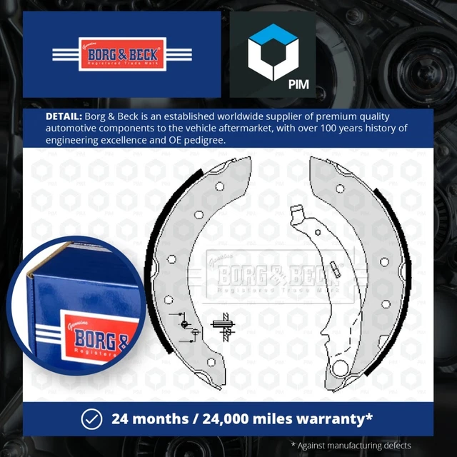 BRAKE SHOES SET fits RENAULT CLIO Mk2 1998 on With ABS B&B 7701203979 ...