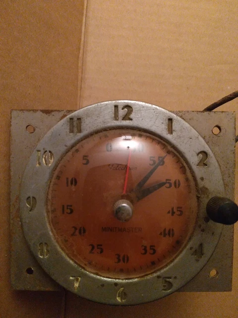 VINTAGE ANTIQUE TELECHRON Minitmaster Kitchen Clock Timer Art Deco ...