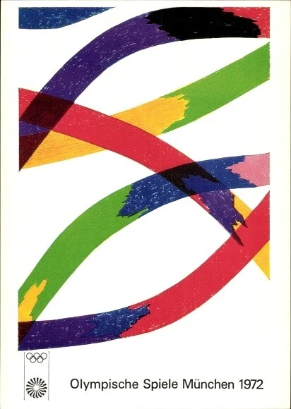 CARTOLINA ARTISTA PIERO Dorazio, poster Olimpiadi Monaco 1972 ...
