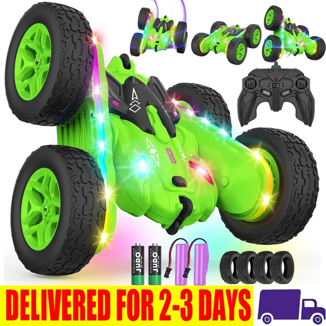 360° ROTATING RC Stunt Car Toy Remote Control Car Double Sided W/ 26 ...