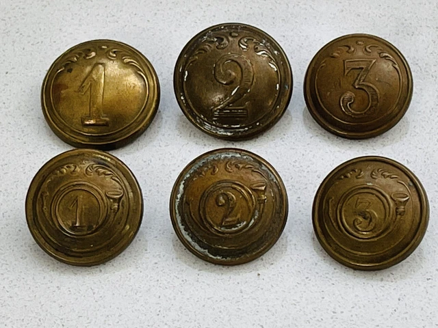 6 OLD WW1 French 1st 2nd 3rd Light Infantry Military Army Brass Fonson ...