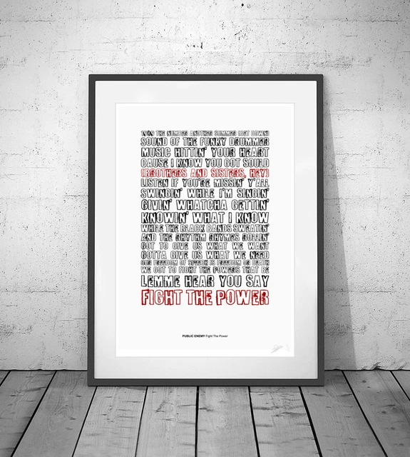 Public Enemy Fight The Power Lyrics FOR SALE! - PicClick UK