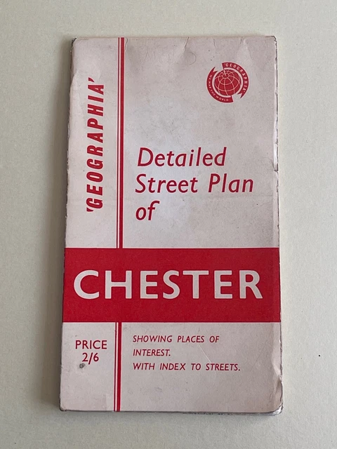 VINTAGE GEOGRAPHIA DETAILED Paper Street Plan of Chester £4.80 ...