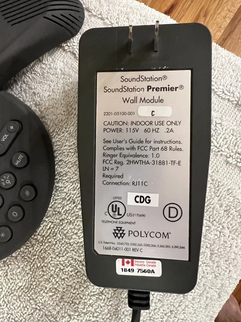 POLYCOM SOUNDSTATION 2201-03308-001 Conference Phone w/Wall Module $20. ...