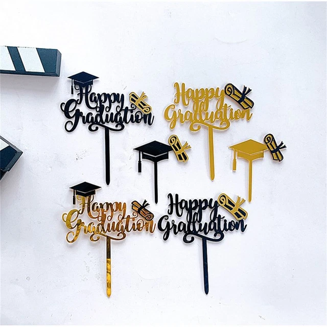 STUDENT HAPPY GRADUATION Graduation Cake Topper Cake Toppers Acrylic ...