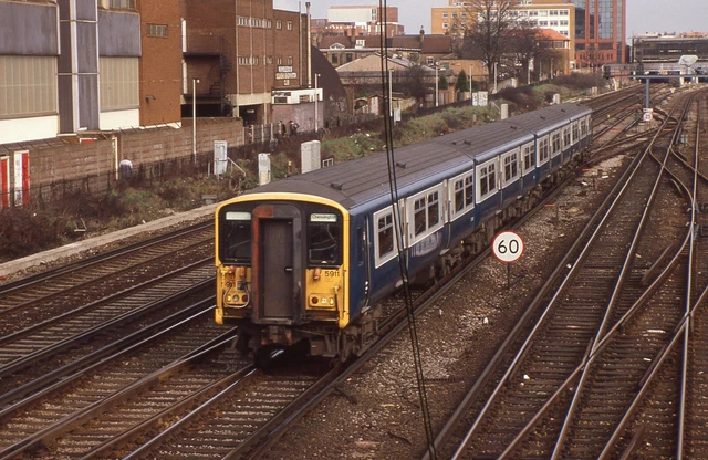ORIGINAL SLIDE . BR Southern Electric 4-Car Class 455 EMU #5911 ...