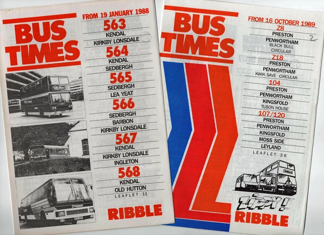 RIBBLE BUS TIMETABLE leaflets x 10 £7.52 - PicClick UK