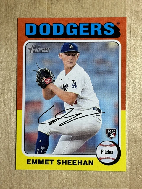 2024 LOS ANGELES Dodgers ROOKIE Emmet Sheehan Topps Heritage #187 RC ...