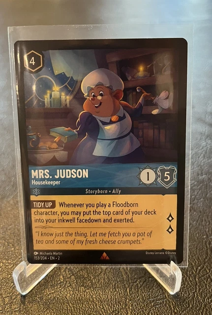 DISNEY LORCANA FLOODBORN Mrs. Judson - Housekeeper RARE 153/204 Pull to ...