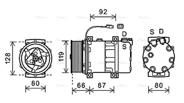 AVA AIRCON COMPRESSOR SCAK040 for Scania P-Series (2005) P360 18 £195. ...