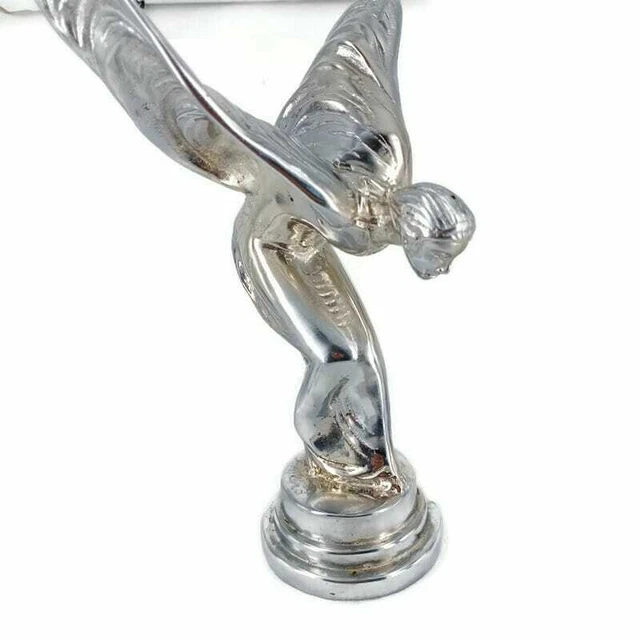 LARGE CHROME ROLLS Royce car statue flying lady emblem 23cm Spirit ...