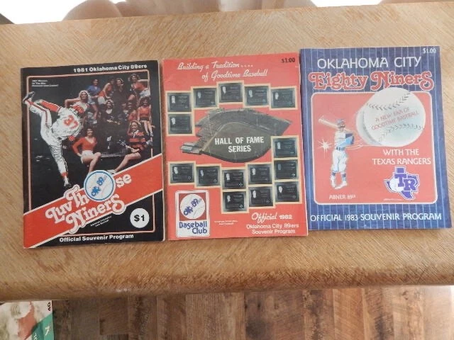 RARE OKLAHOMA CITY 89ers programmes souvenirs baseball 1981-1982-1983 ...
