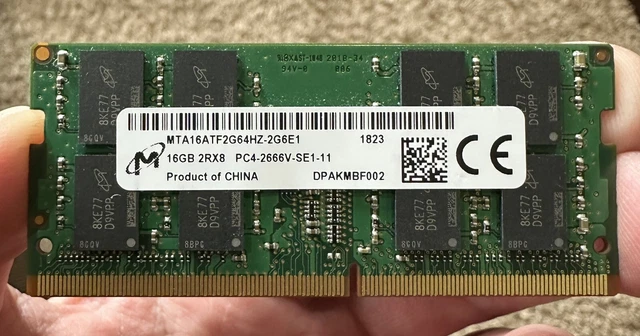 MICRON 16GB DDR4 SDRAM Laptop Memory Ram PC4-2666V SODIMM ...