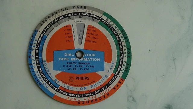 PHILIPS TURNABLE MOVEABLE CALCULATOR Circular TAPE RECORDER Dial TRACK ...