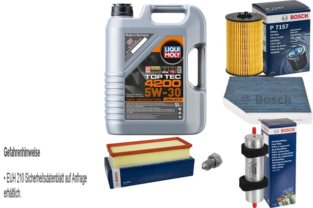 BOSCH INSPECTION SET 5 LIQUI MOLY Top Tec 4200 5W-30 pour Audi A4 Avant EUR 164,71 - PicClick FR
