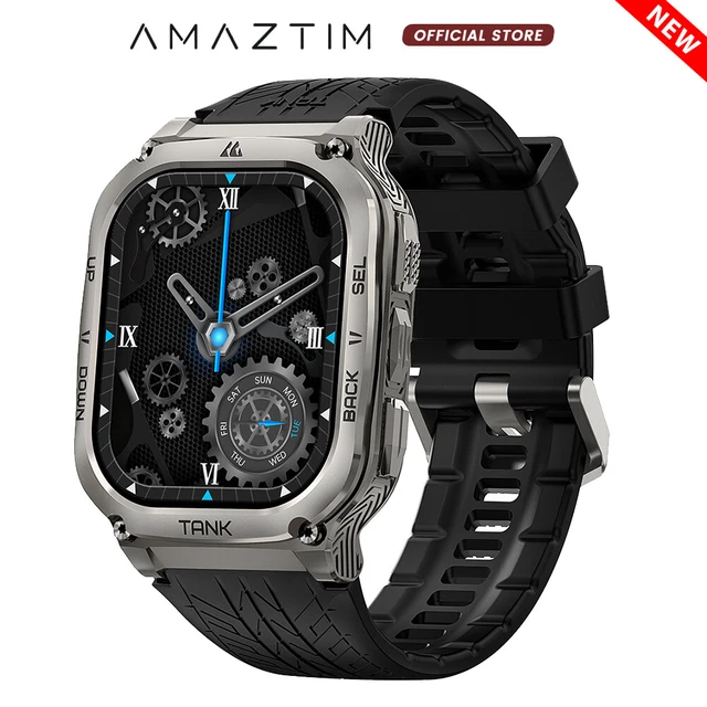 SMARTWATCH UOMO AMAZTIM TANK M3 smartwatch 480mAh grande batteria ...