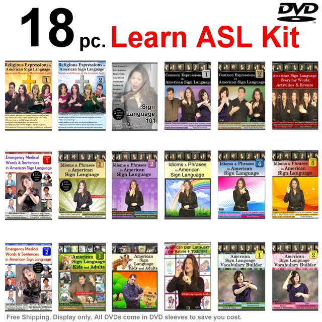 18-DVD COMPLETE AMERICAN Sign Language Training Set (18 DVDs) NEW $530. ...