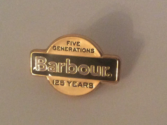 GENUINE BARBOUR 125 Years Ltd Ed Anniversary Enamel Badge Pin ...