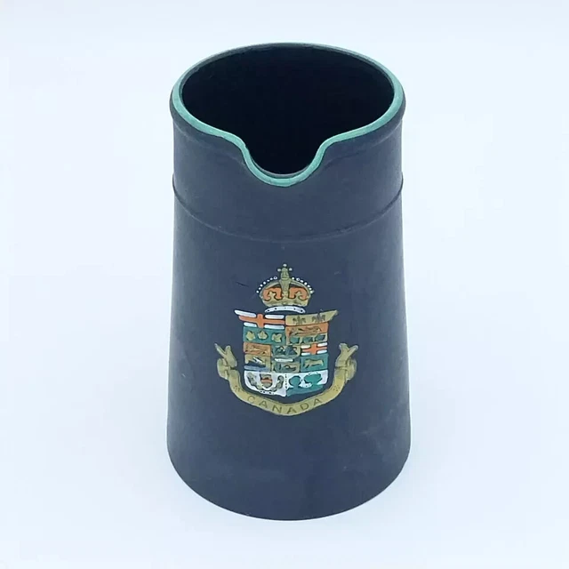 WEDGWOOD KENLOCK 19THC BASALT Coat of Arms CANADA Crest Ware 4 5/8 ...
