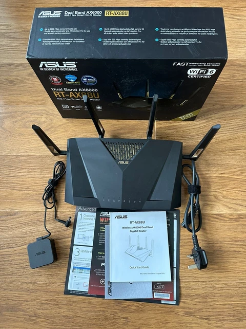 ASUS RT-AX88U 1148+4804MBPS Wireless Dual Band Gaming Router £60.44 ...