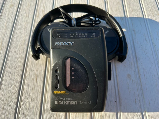 SONY WALKMAN CASSETTE Player FM/AM Radio WM-FX23 w/MDR-ZX110 Headphones ...