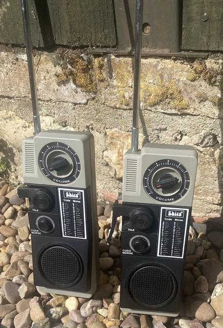 2 VINTAGE 1980’S walkie talkies Shira JF-1111 morse code CB radio retro ...