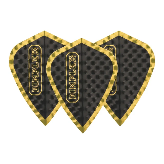 DIMPLEX DARTS FLIGHTS Black & Gold Kite Shape x12 Red Dragon™ Embossed 75 Micron £2.95 - PicClick UK