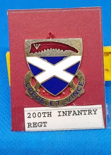 GENUINE US ARMY 200th Inf Regiment Infantry crest beret badge DUI WW2 ...
